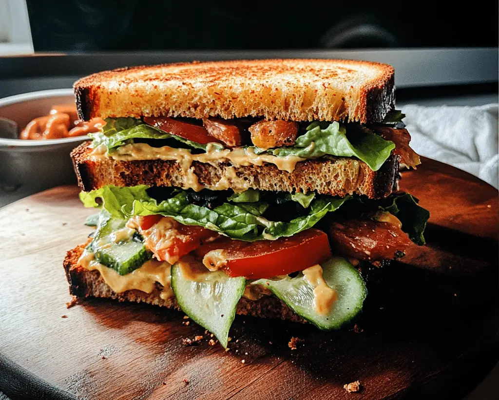Veggie Loaded Vegan "BLT" Sandwich