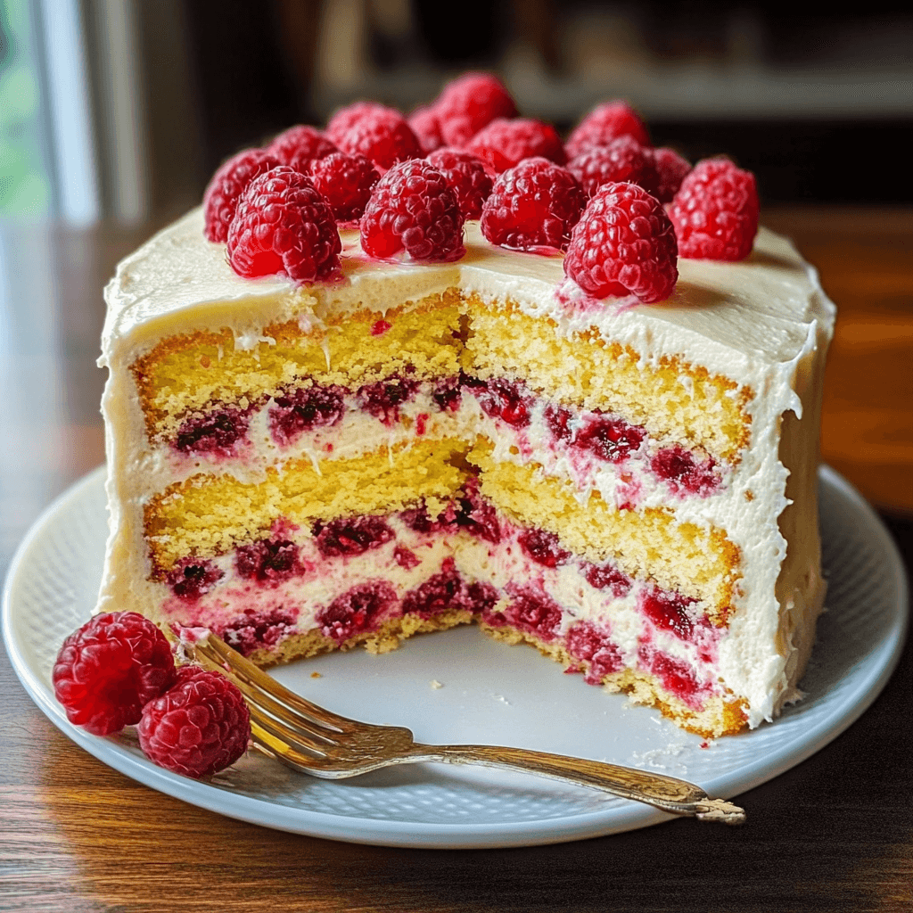 Lemon Raspberry Layer Cake